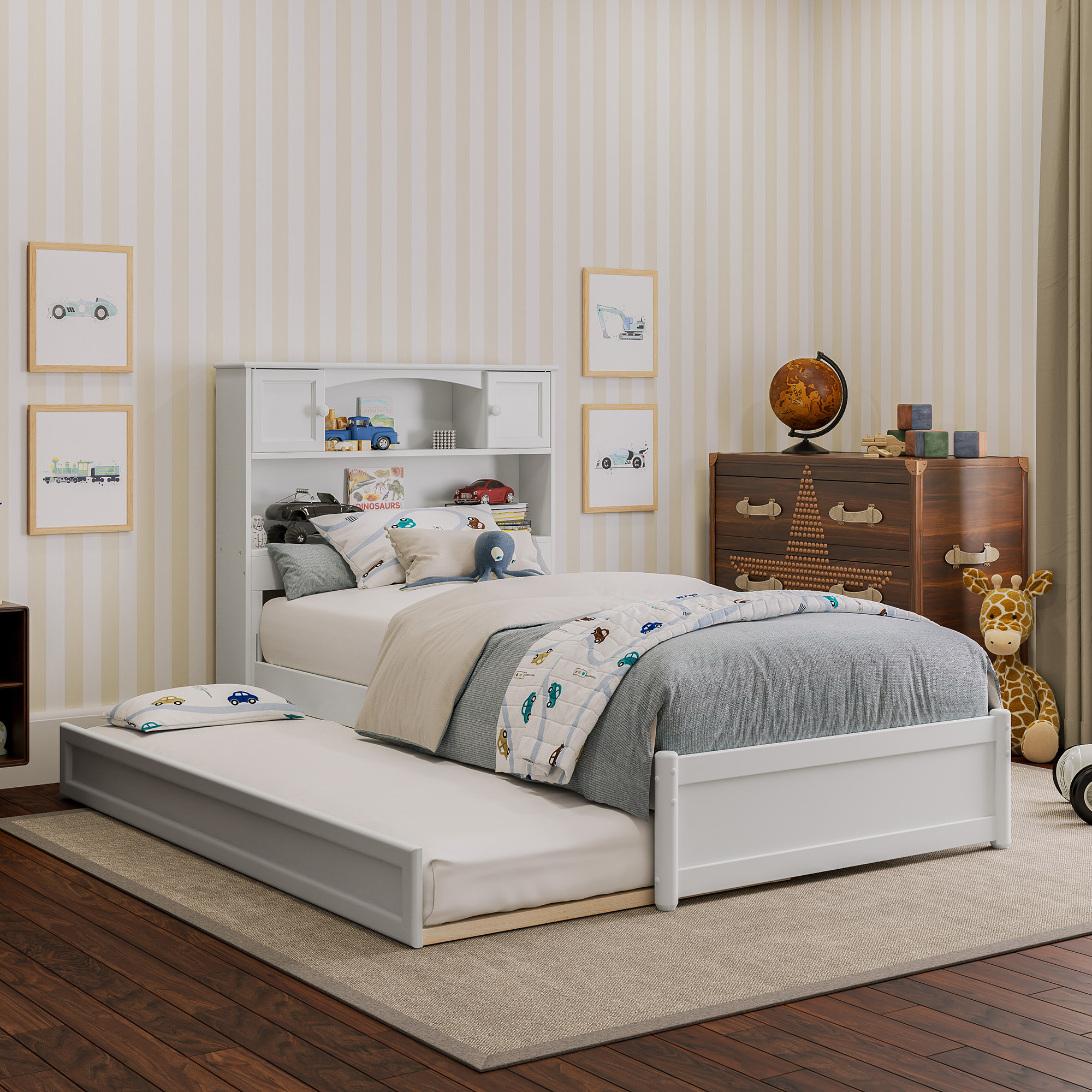 Hadley Platform Bed with Footboard & Trundle – AFI Furnishings