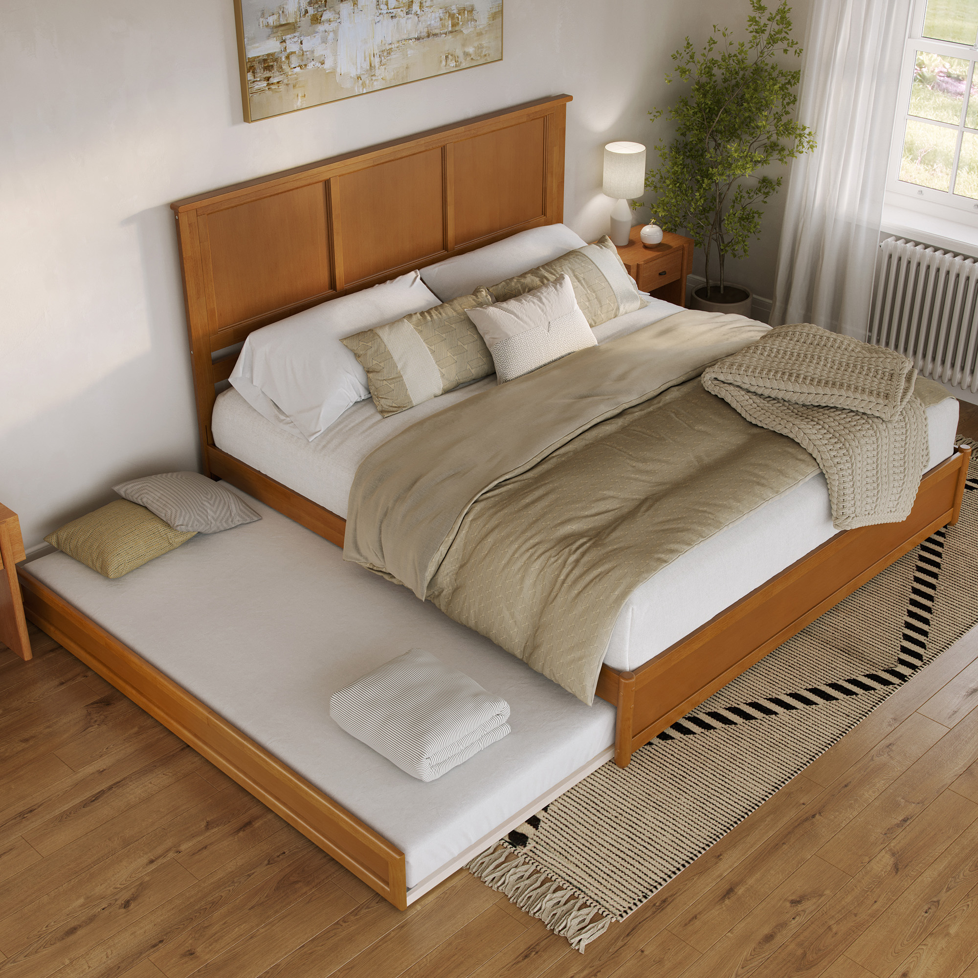 Felicity Platform Bed with Footboard & Trundle – AFI Furnishings